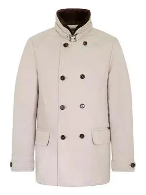 MOORER Lined Collar Double-Breasted Coat