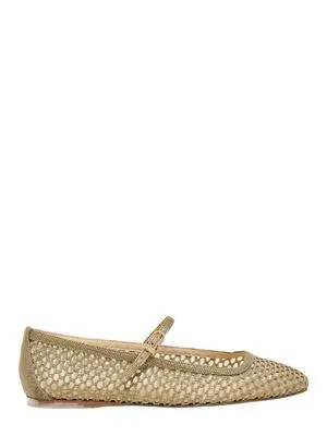DOLCEVITA Reyes Raffia Ballet Flats - Olive Woven Raffia