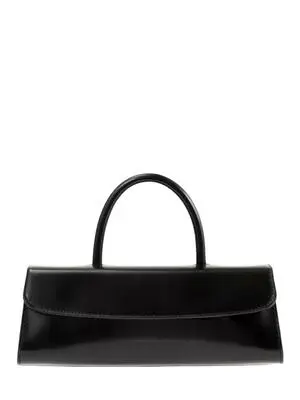 By Far Mini Longa Semi-patent Leather Top Handle Bag - Black