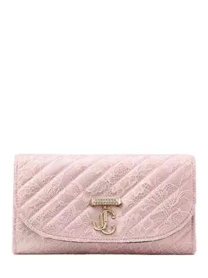 JIMMY CHOO Quilted Wallet With Chain Strap - Pink