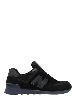 NEW BALANCE 74 Logo-patch Sneakers - Black
