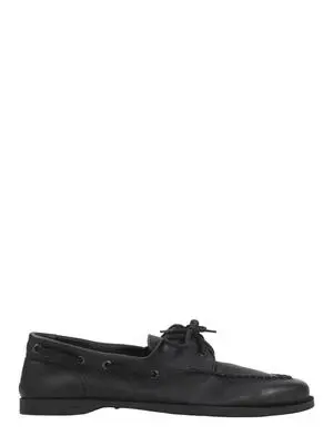 John Lobb Round-toe Boat Shoes - Black