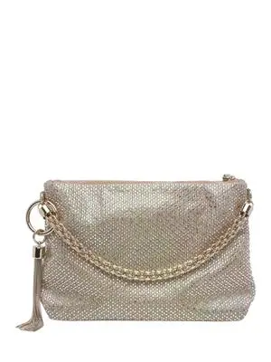 JIMMY CHOO Callie Chain Crystal-embellished Clutch - Gold