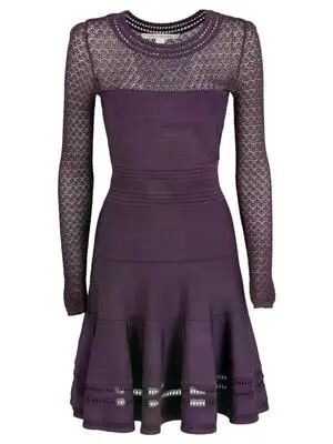 Diane Von Furstenberg Vintage Sheer Lace Mini Dress - Purple