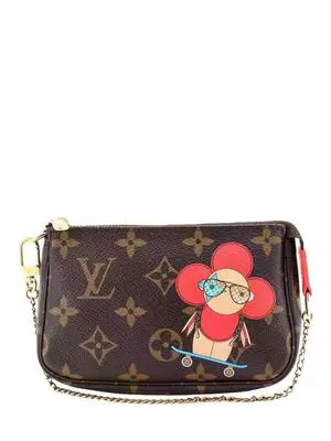 LOUIS VUITTON Pochette Accessoires Limited Edition Vivienne Xmas Monogram Canvas Mini Clutch Bag - Brown