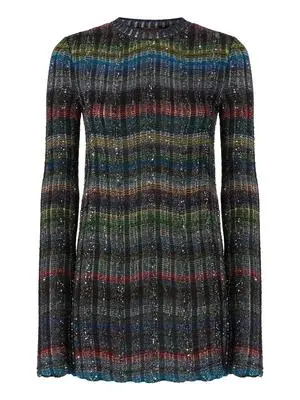 Missoni Wavy Checkered Loom Knit Sweater - Multi