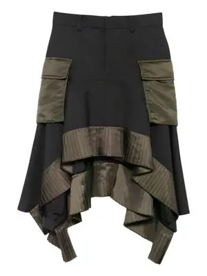 Sacai Asymmetric-hem Skirt - Black