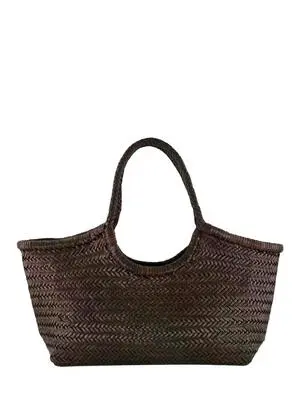 Dragon Diffusion Herringbone Leather Tote Bag - Brown