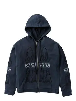 WHO DECIDES WAR BY EV BRAVADO Winged Zip Up Hoodie - Black