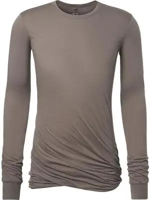 Rick Owens Draped Cotton Jersey Top - Grey