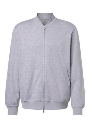 Brunello Cucinelli Cotton-blend Jersey Zip-up Sweater - Grey