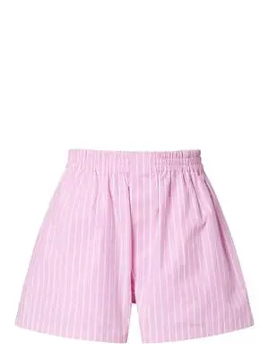 Balenciaga Striped Cotton Poplin Boxer Shorts - Pink