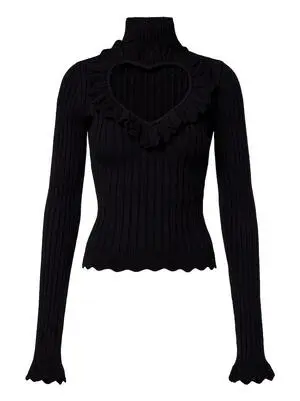 Balenciaga Heart Cotton-blend Top - Black