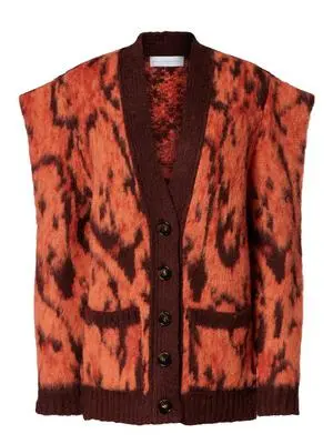 Stella McCartney Printed Alpaca-Wool Blend Vest Multicoloured