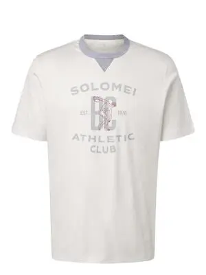 Brunello Cucinelli Printed Cotton Jersey T-shirt - White