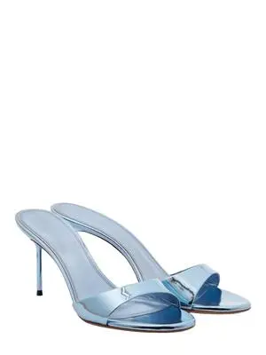 Paris Texas Lidia 70 Patent Leather Mules Silver