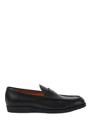 TOD'S Leather Penny Loafers - Black