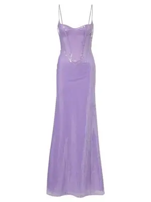 David Koma Sequined Corset Gown - Purple