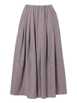 Faithfull The Brand Solinas Gingham Cotton-blend Midi Skirt - Brown