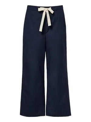 Max Mara Cotton Wide-leg Trousers - Blue