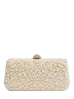 Valentino Garavani Embellished Satin Clutch - White