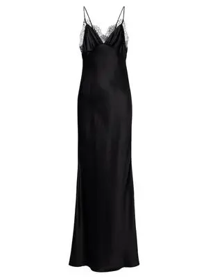 NILI LOTAN Sylas Silk Satin Gown - Black