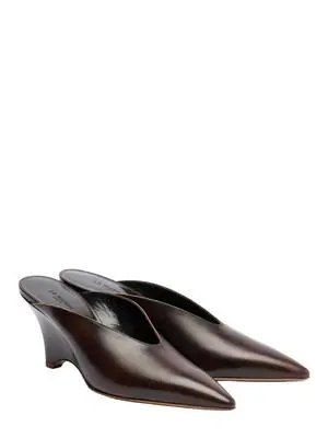 Le Monde Beryl Victoria 70 Leather Wedges - Brown