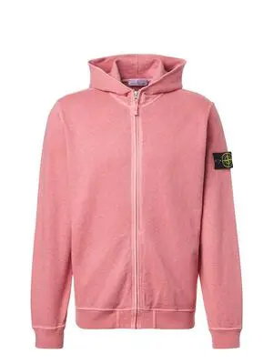 Stone Island Compass Cotton Zip-up Hoodie - Pink