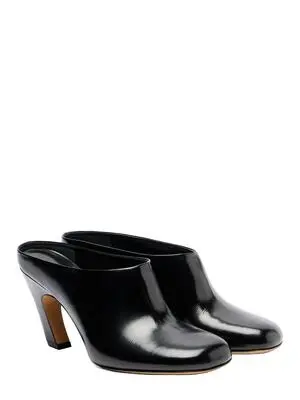 Le Monde Beryl Mica 80 Leather Mules - Black
