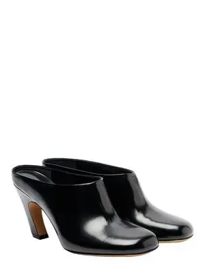 Le Monde Beryl Mica 80 Leather Mules - Black