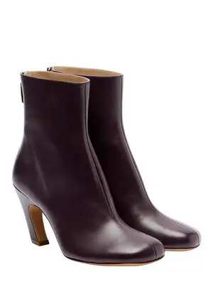Le Monde Beryl Mica 80 Leather Ankle Boots - Burgundy
