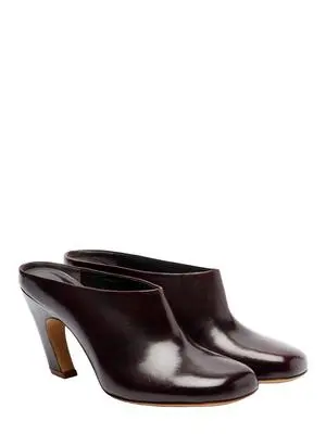 Le Monde Beryl Mica 80 Leather Mules - Burgundy
