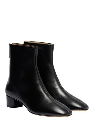 Le Monde Beryl Carole Leather Ankle Boots - Black