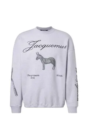 Jacquemus J Embroidered Cotton Fleece Sweatshirt - Grey