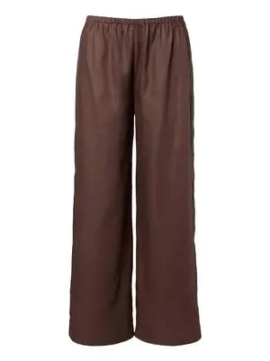 Asceno Austin Wide-leg Linen Pants - Brown