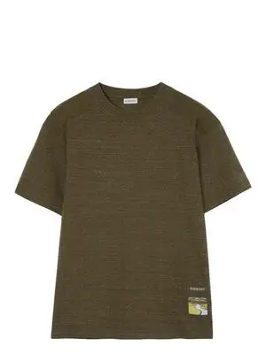 Burberry Landscape Label Cotton T-shirt - Thorn Green Melange