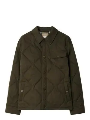 Burberry Gabardine Padded Overshirt - Green Green