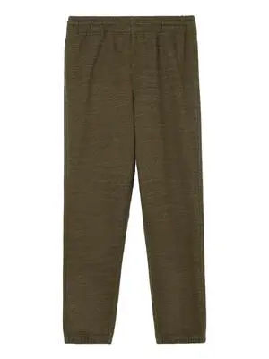 Burberry Landscape Label Cotton Jogging Pants - Thorn Green Melange
