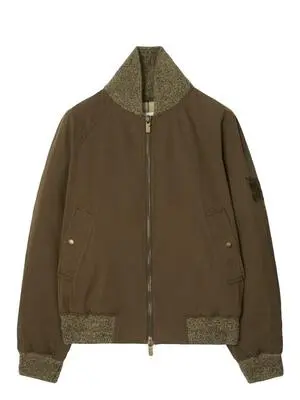 Burberry Gabardine Bomber Jacket - Thorn Green