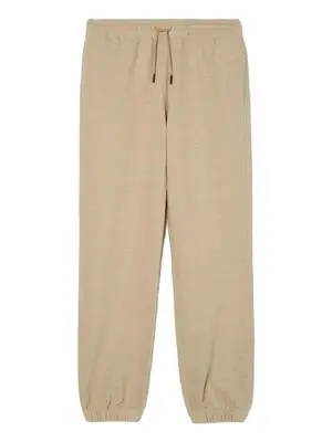 Burberry Landscape Label Cotton Jogging Pants - Dune Beige Melange