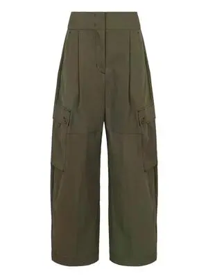 Max Mara Pleated Gabardine Trousers - Green