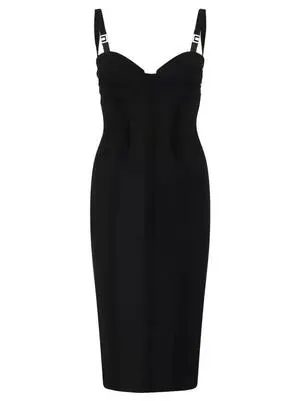 Elisabetta Franchi Sweetheart-neck Midi Dress - Black