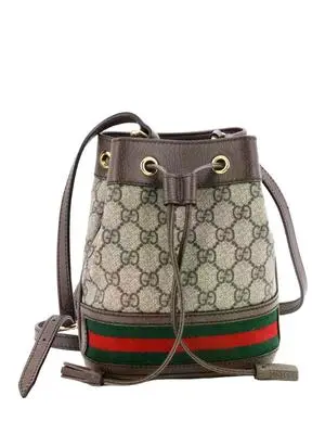 Gucci Ophidia Gg Coated Canvas Mini Bucket Bag - Brown