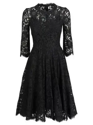 Dolce & Gabbana Laced Midi Dress - Black