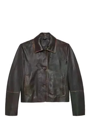 STUDIO AR Cropped Leather Jacket