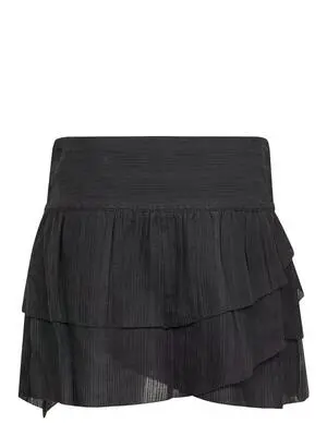 MARANT ETOILE Asymmetric Ruffled Skirt - Black