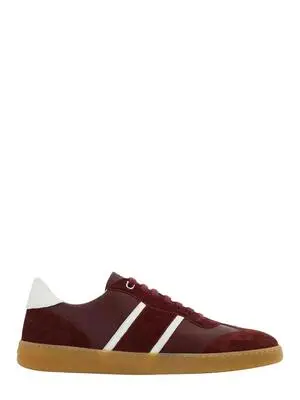 FERRAGAMO Suede Panelled Sneakers - Red