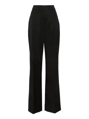 Alexander McQueen Wool Twill Wide-leg Trousers - Black