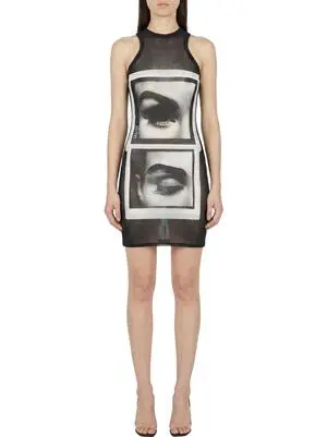 Jean Paul Gaultier Printed Dress - Black
