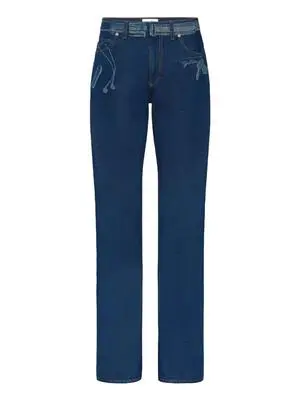 JEAN PAUL GAULTIER Jeans With Trompe L'oeil Print - Blue
